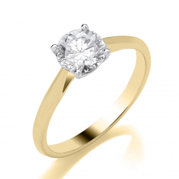 Round Brilliant Cut Lab Grown Diamond & 18ct Gold Ring 0601260 | David ...